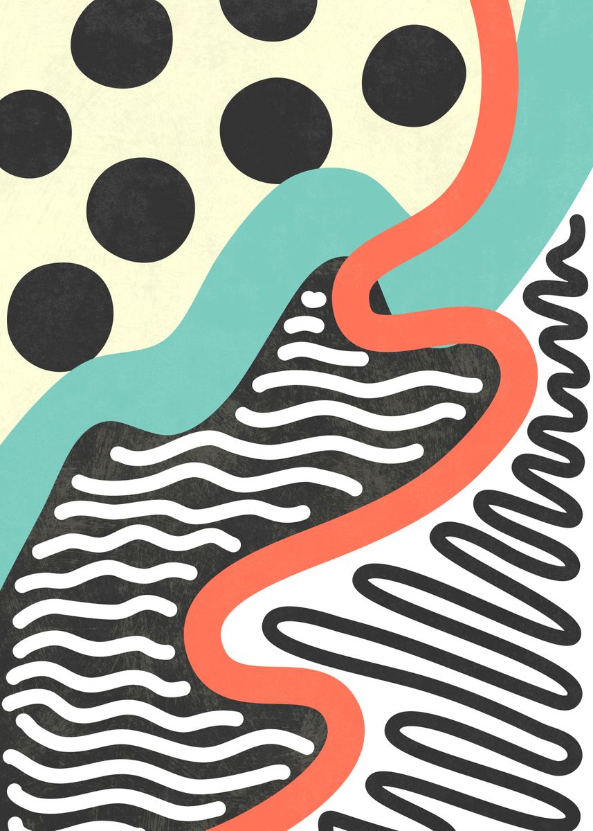 'Waves 25' Poster, picture, metal print, paint by amini54 | Displate