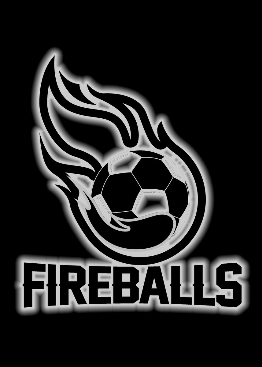 'flame soccer football fire' Poster, picture, metal print, paint by ...