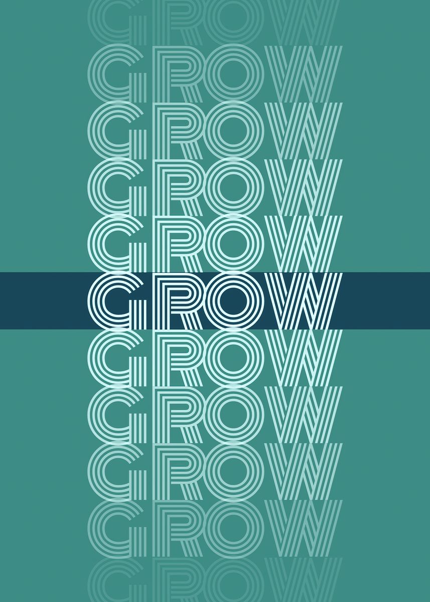 'Positive Word Grow Quote' Poster by Motivational Flow | Displate