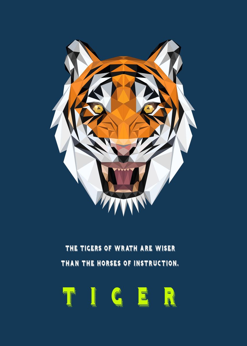 'Tiger ' Poster, picture, metal print, paint by Donna | Displate