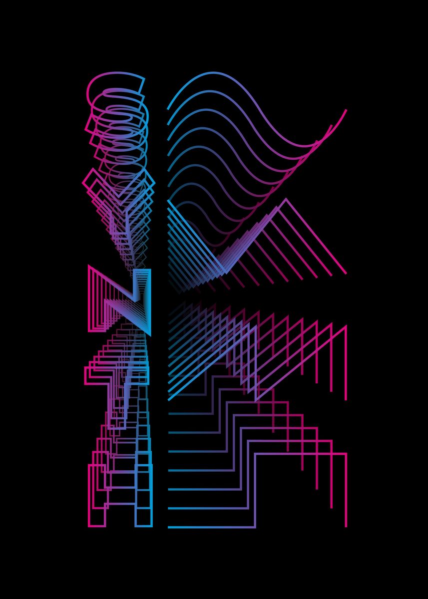 'Synth Waveform Analog' Poster by jodotodesign | Displate