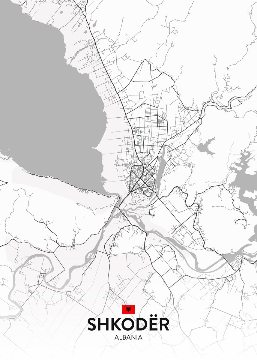 'Shkoder AL' Poster, picture, metal print, paint by IMR Designs | Displate