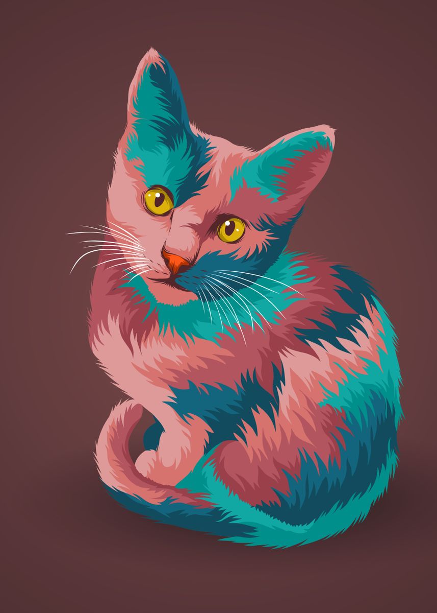 'cute cat' Poster by Queensy Collin | Displate