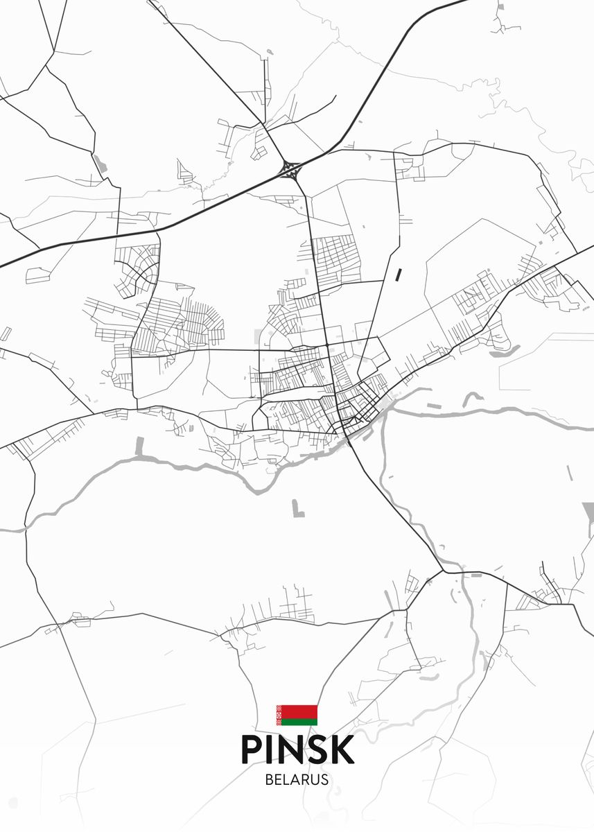 'Pinsk BY' Poster, picture, metal print, paint by IMR Designs | Displate