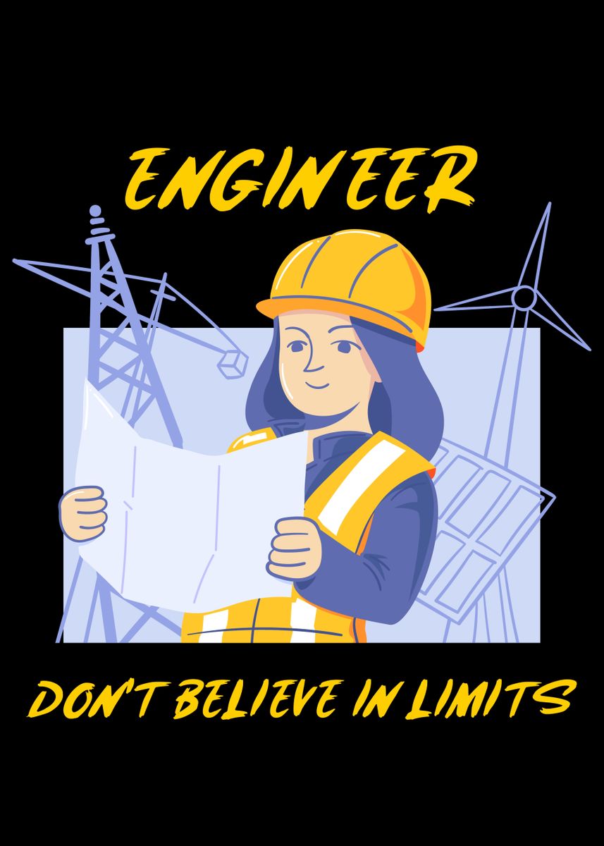 'Funny Engineer Profession' Poster, picture, metal print, paint by ...