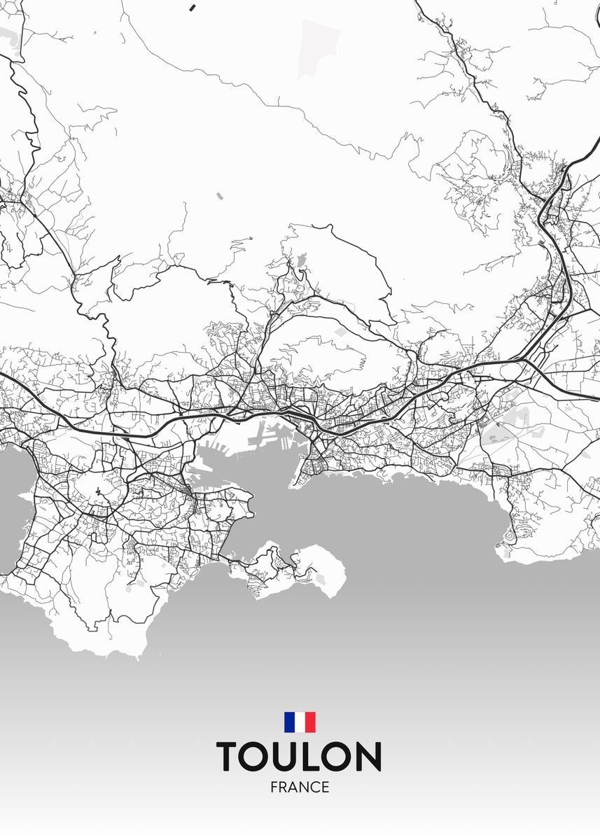 'Toulon FR' Poster, picture, metal print, paint by IMR Designs | Displate