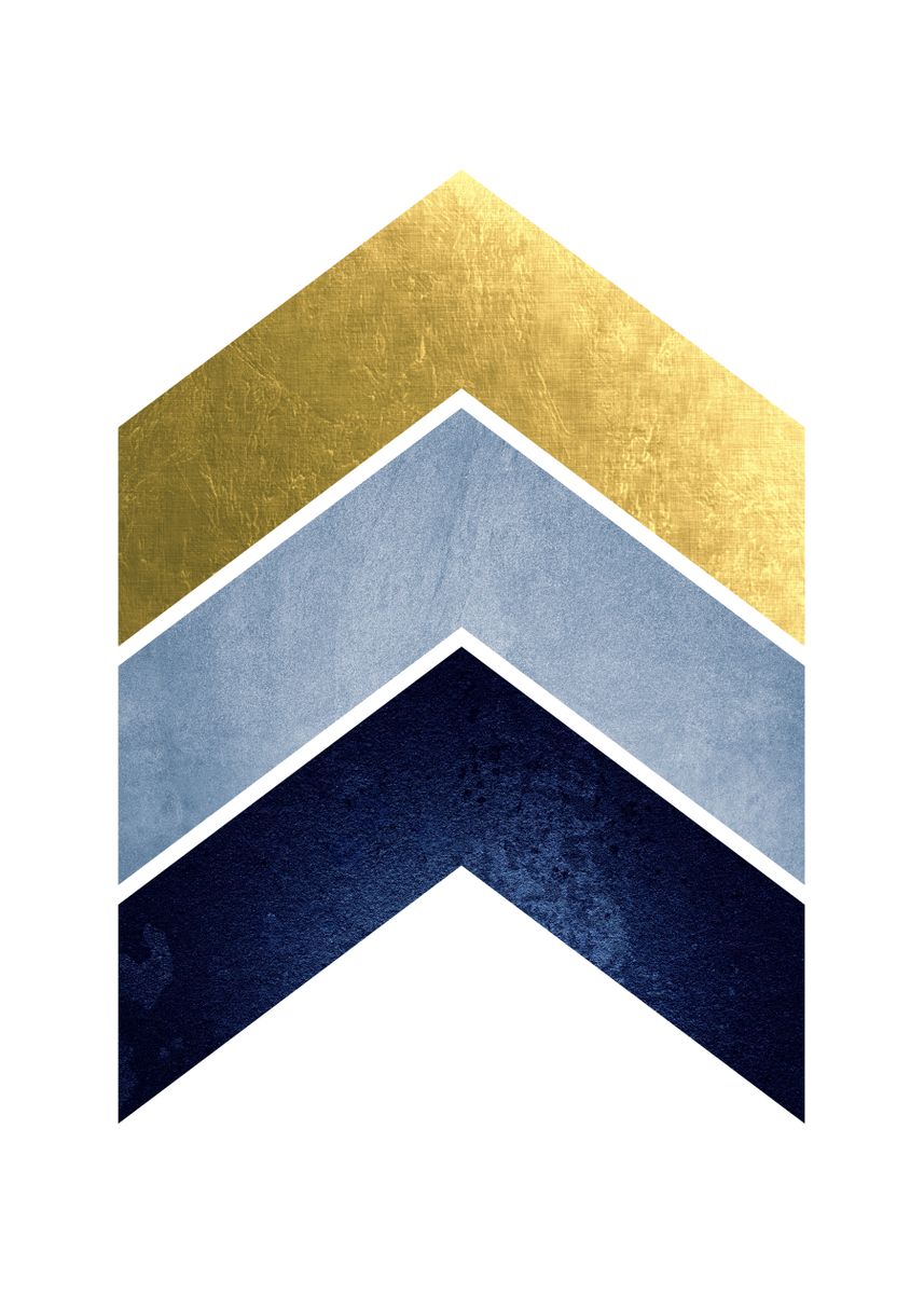 'Navy Gold Chevrons' Poster by Urban Epiphany | Displate