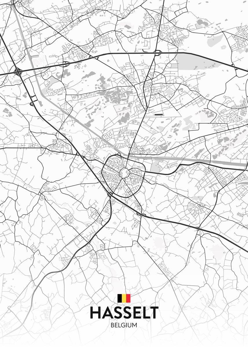 'Hasselt BE' Poster, picture, metal print, paint by IMR Designs | Displate