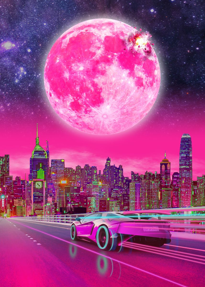 ' Moonlight Drive' Poster, picture, metal print, paint by David Loblaw ...