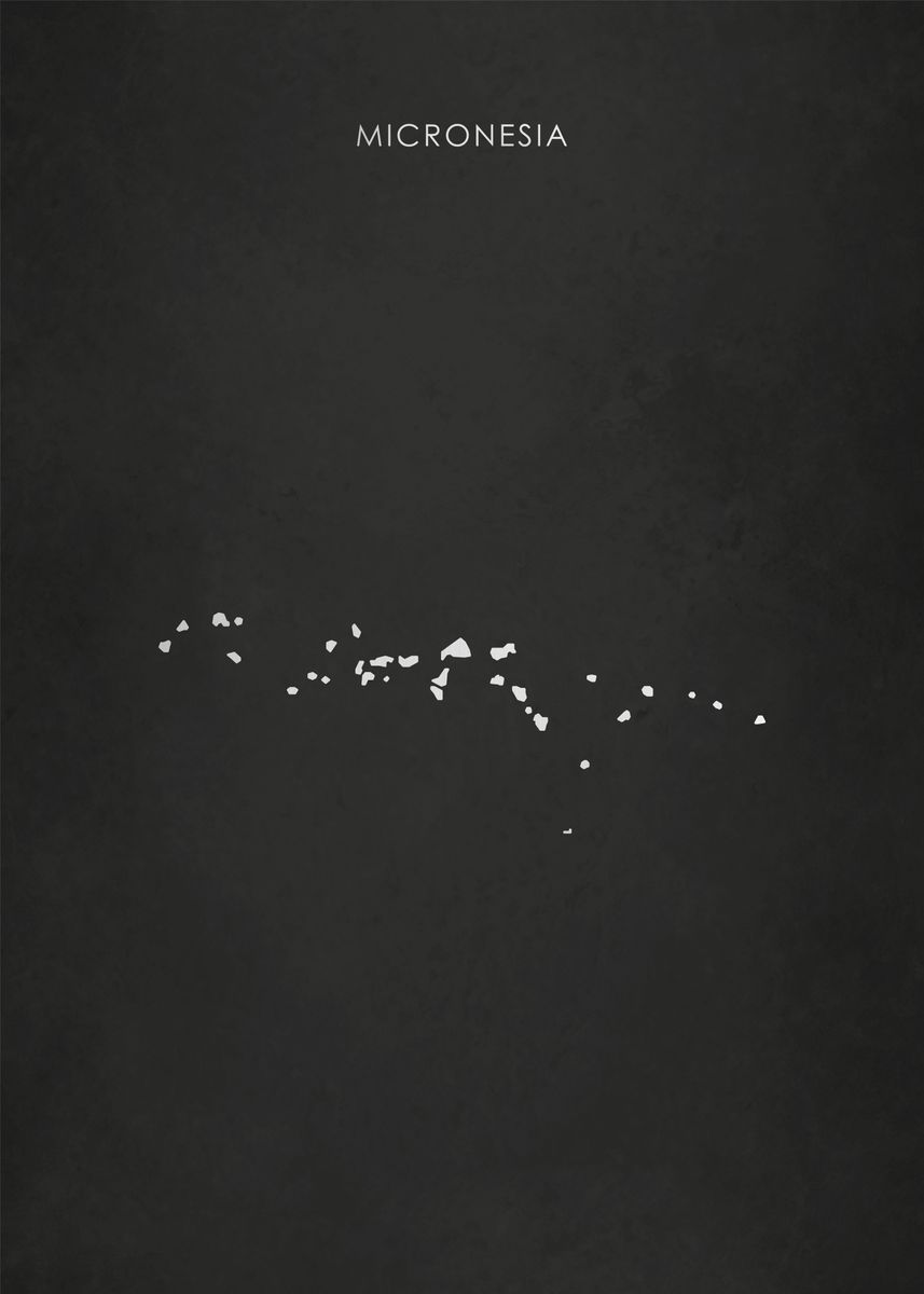 'Silver Micronesia Map' Poster, picture, metal print, paint by aio ...