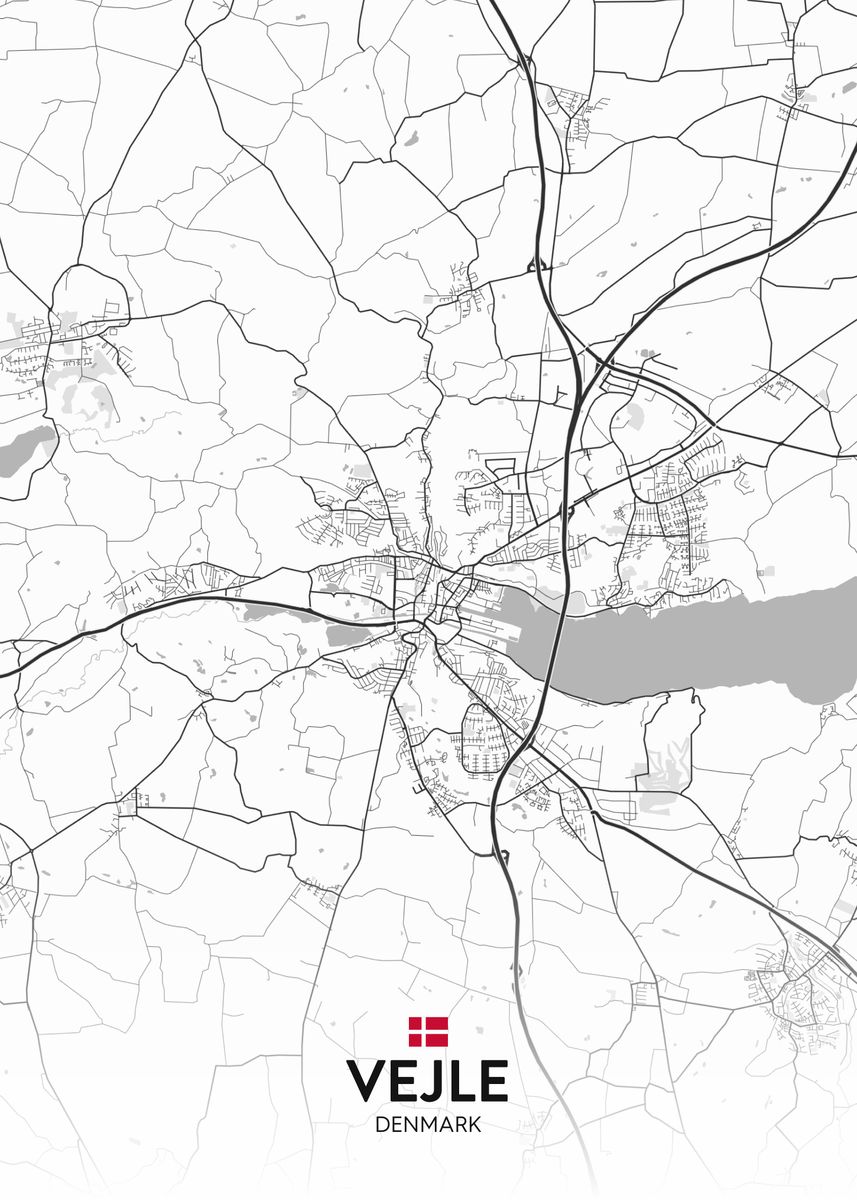 'Vejle DK' Poster, picture, metal print, paint by IMR Designs | Displate