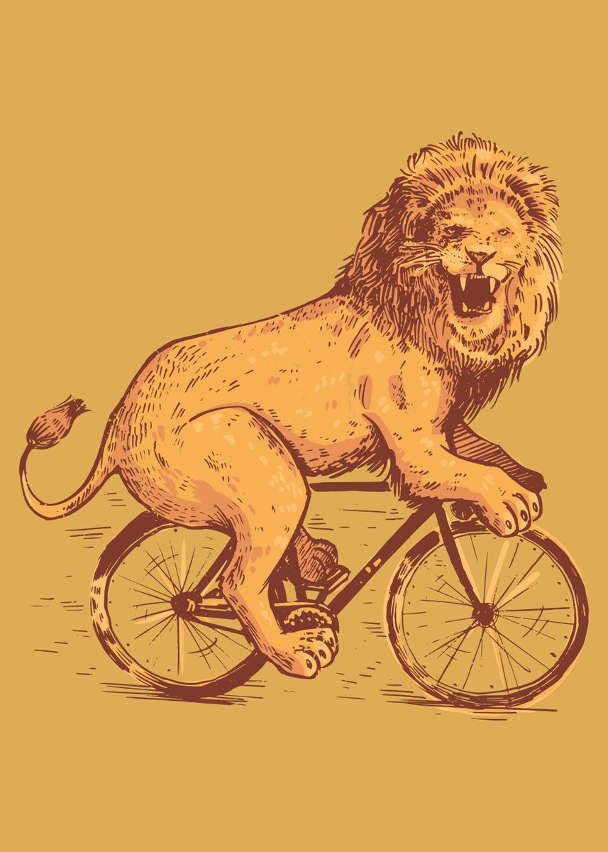 'BICYCLE LION' Poster by StonerPlates | Displate