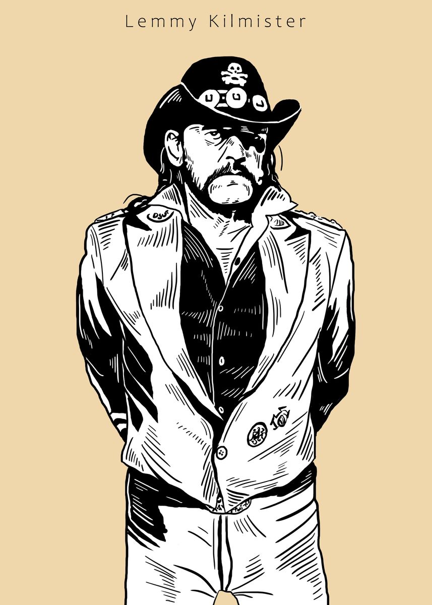 'Lemmy Kilmister Beige' Poster, picture, metal print, paint by Sakti ...