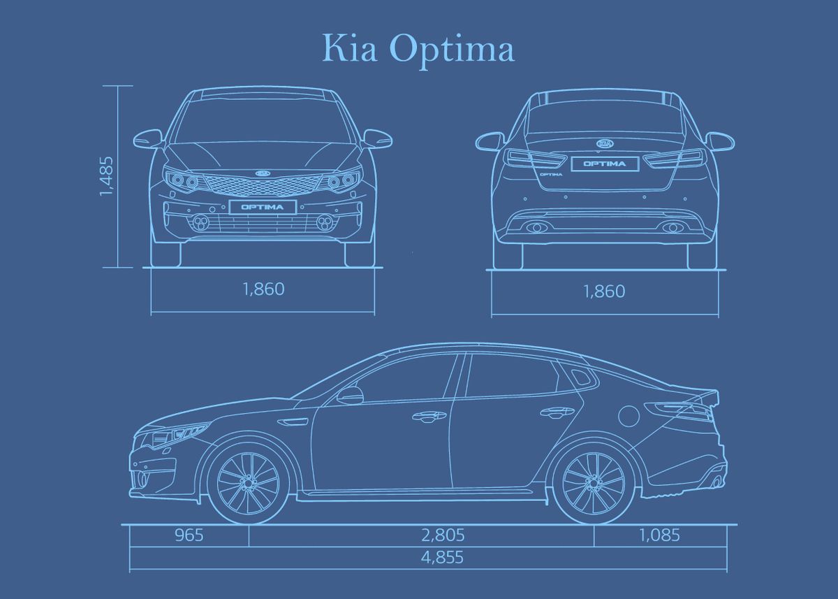 'Kia Optima 2017 Blueprint' Poster by shiner artist | Displate