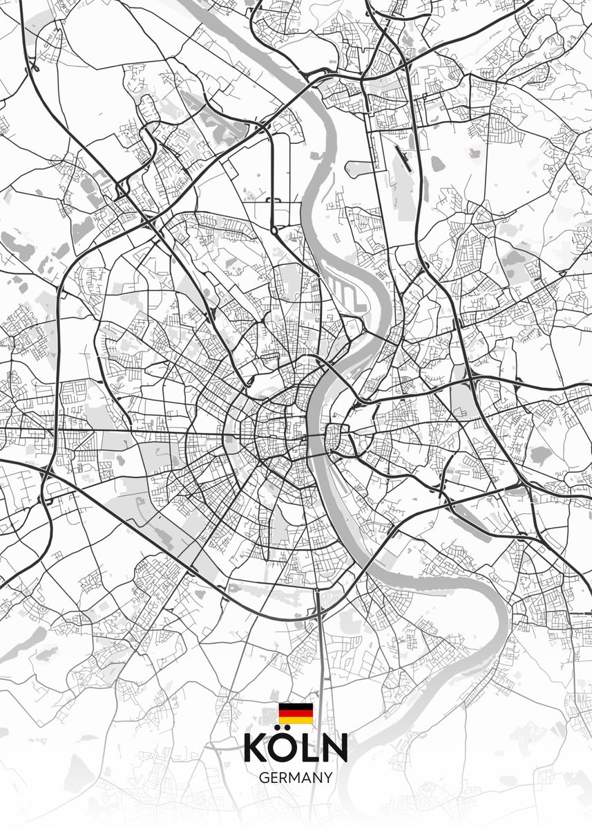 'Koln DE' Poster, picture, metal print, paint by IMR Designs | Displate