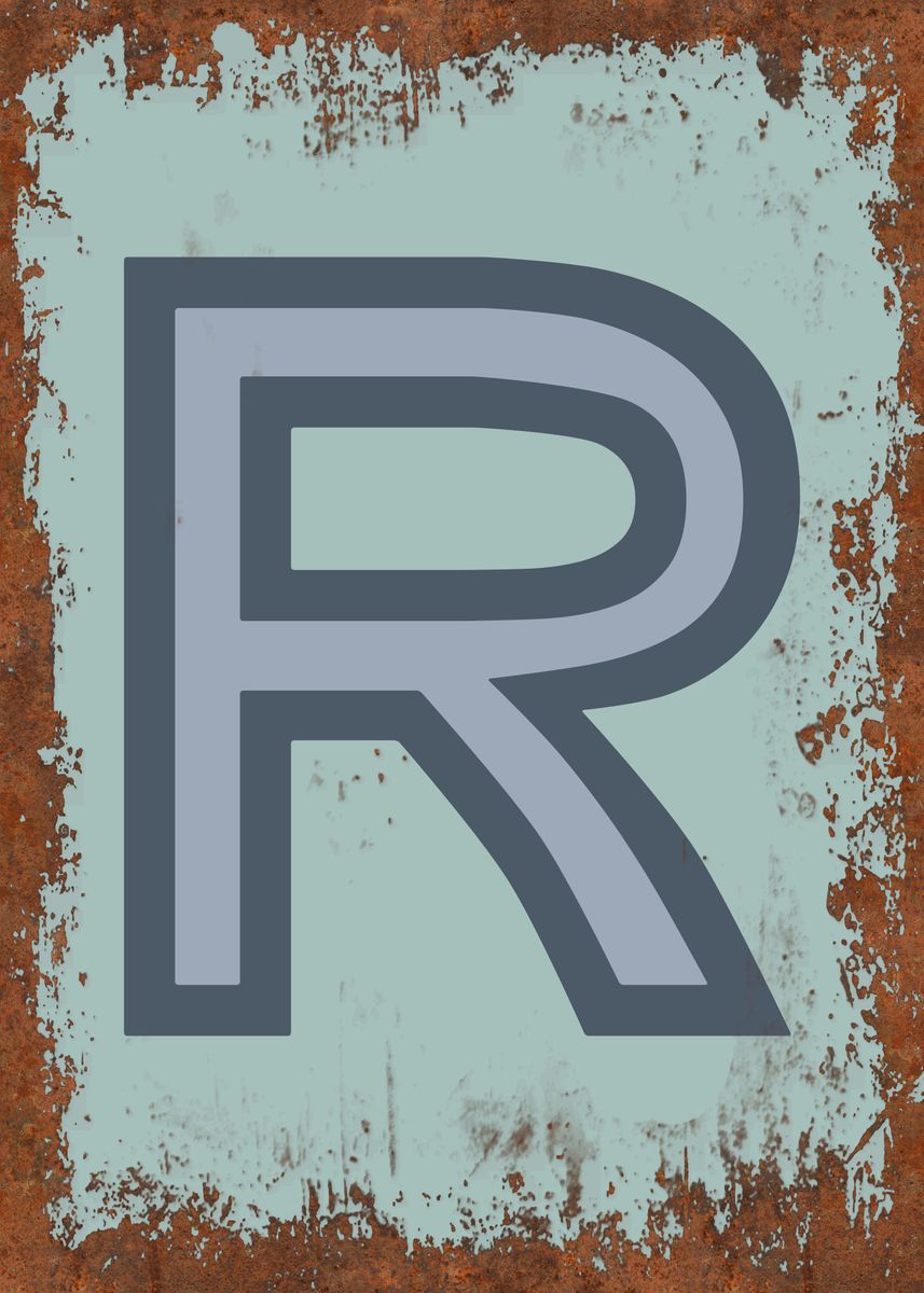 'Rusted Funky Letter R' Poster, picture, metal print, paint by DSpot ...