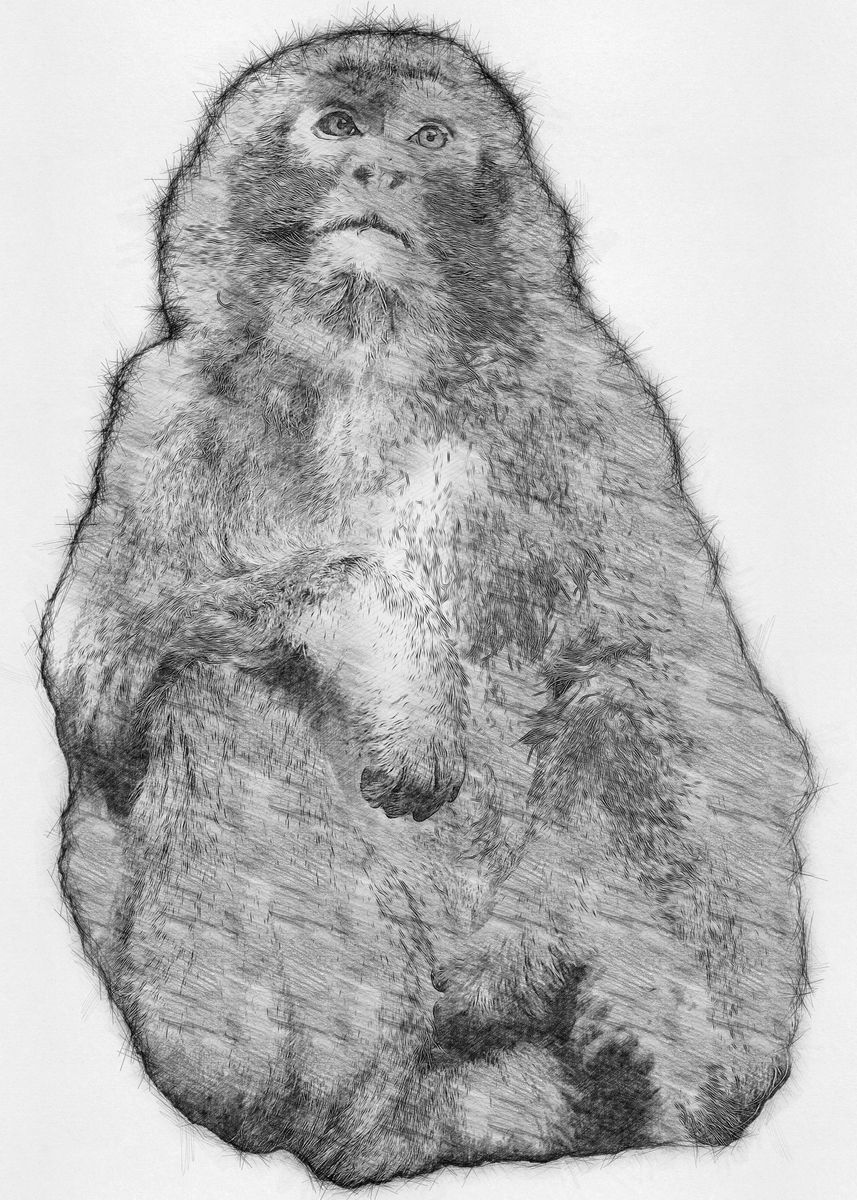 'Monkey Pencil Sketch Art' Poster by Yeesha Graphix | Displate