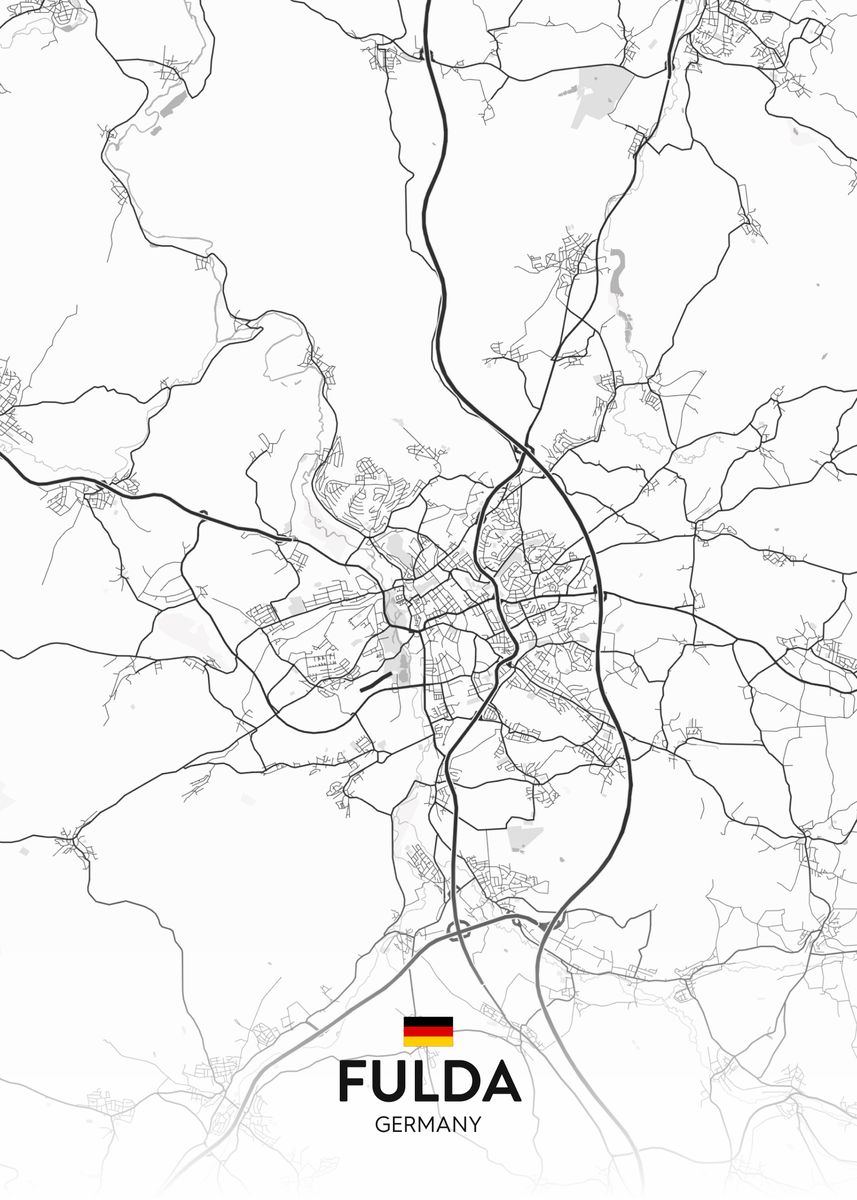 'Fulda DE' Poster, picture, metal print, paint by IMR Designs | Displate
