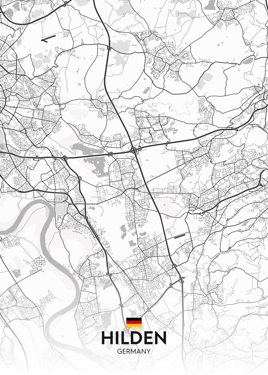 'Hilden DE' Poster, picture, metal print, paint by IMR Designs | Displate