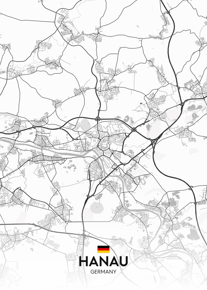 'Hanau DE' Poster, picture, metal print, paint by IMR Designs | Displate