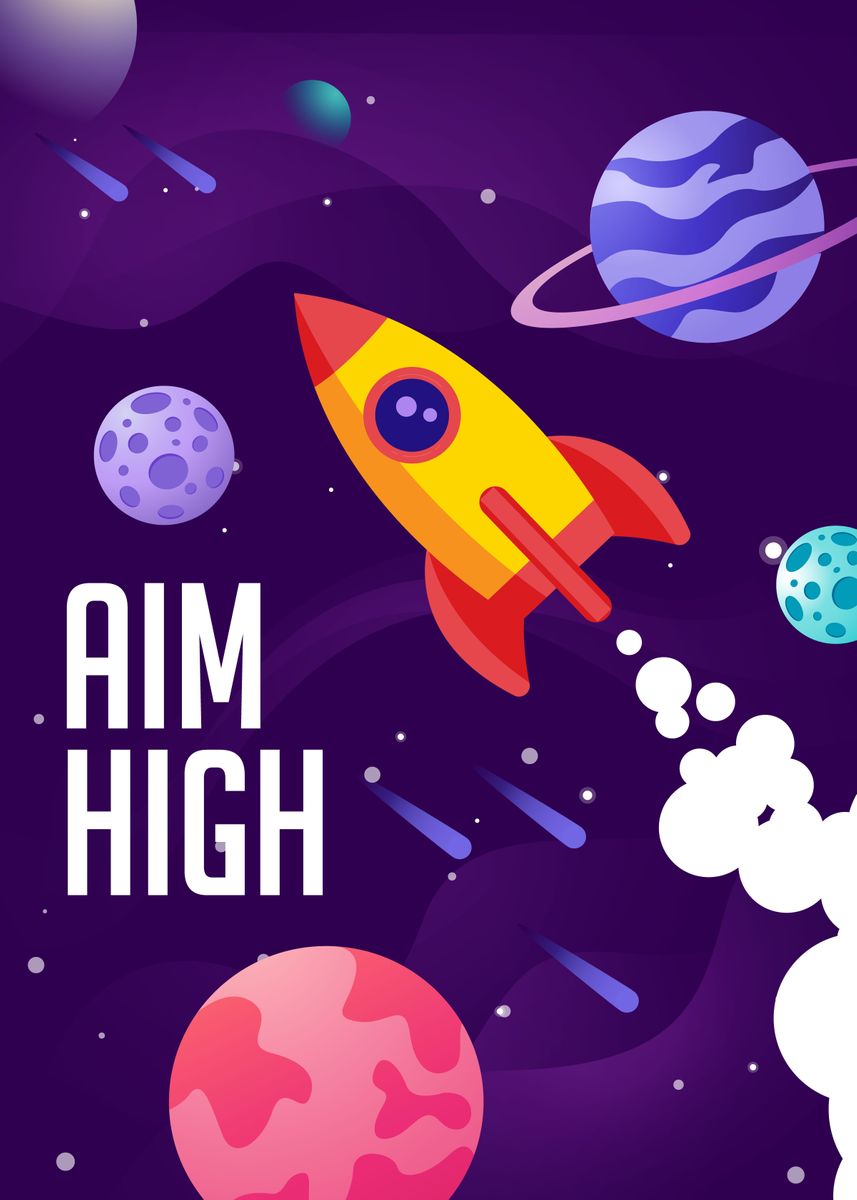 'Aim High' Poster, picture, metal print, paint by Human Shadow | Displate