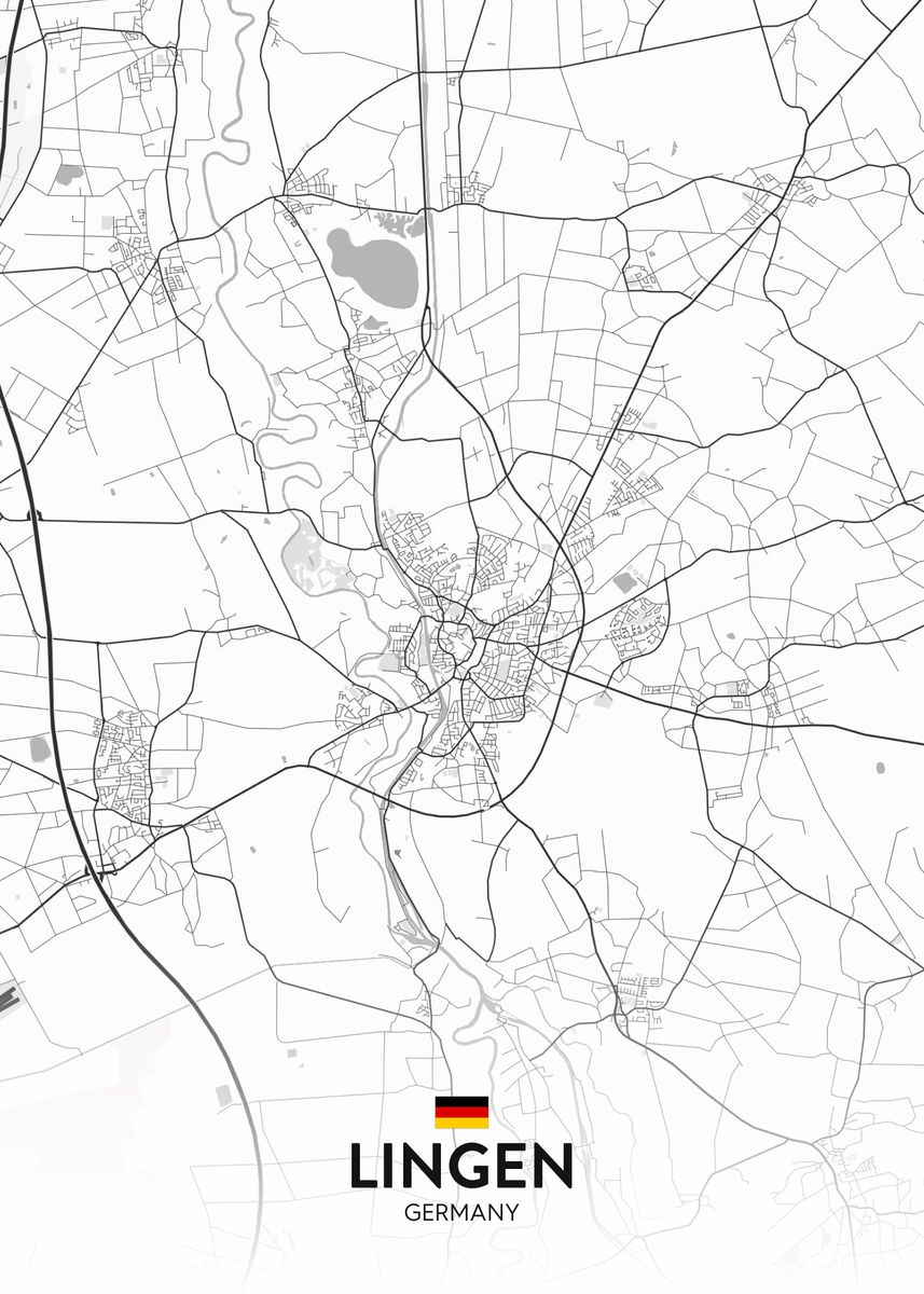 'Lingen DE' Poster, picture, metal print, paint by IMR Designs | Displate