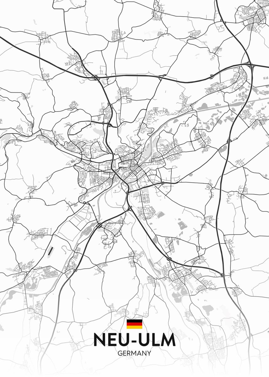 'Neu Ulm DE' Poster, picture, metal print, paint by IMR Designs | Displate