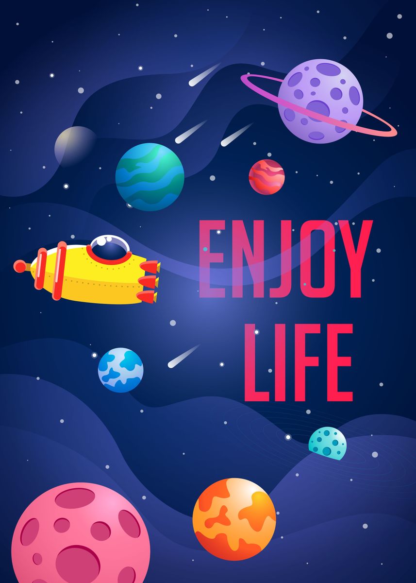 'Enjoy Life' Poster, picture, metal print, paint by Human Shadow | Displate