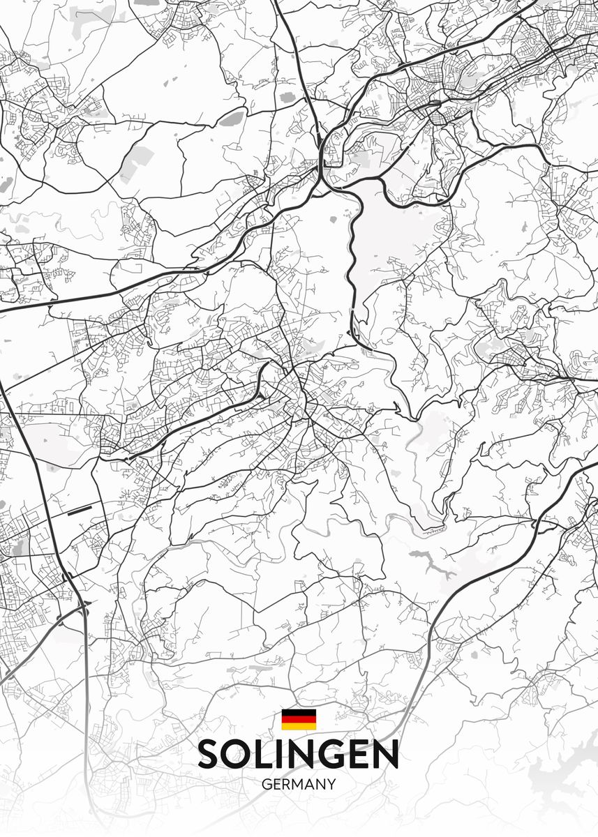 'Solingen DE' Poster, picture, metal print, paint by IMR Designs | Displate