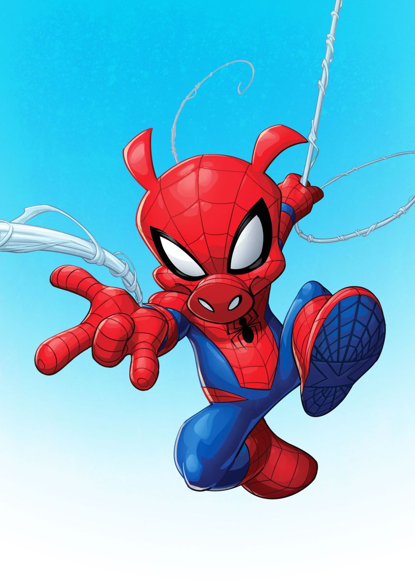 Spider Ham Poster picture metal print paint by Marvel Displate