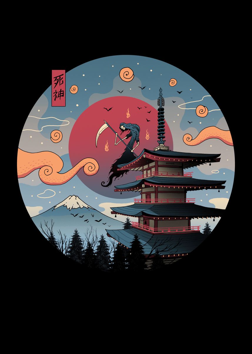 'Shinigami in Edo' Poster, picture, metal print, paint by vp trinidad ...