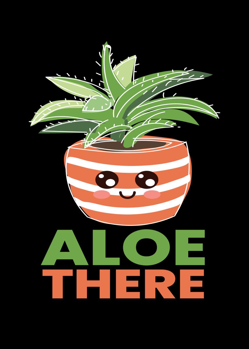 'Aloe There' Poster, picture, metal print, paint by Mooon | Displate