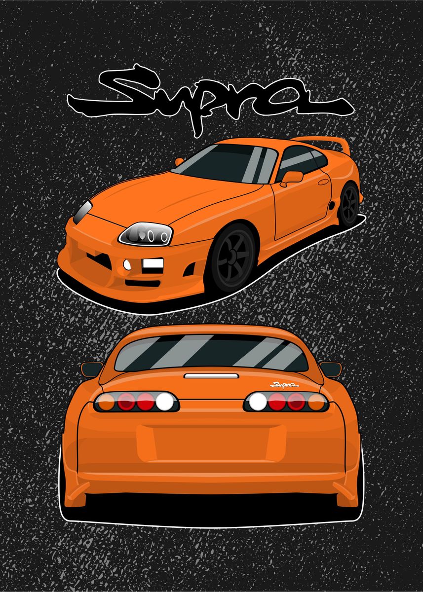 'JDM Supra' Poster, picture, metal print, paint by Masje Studio | Displate