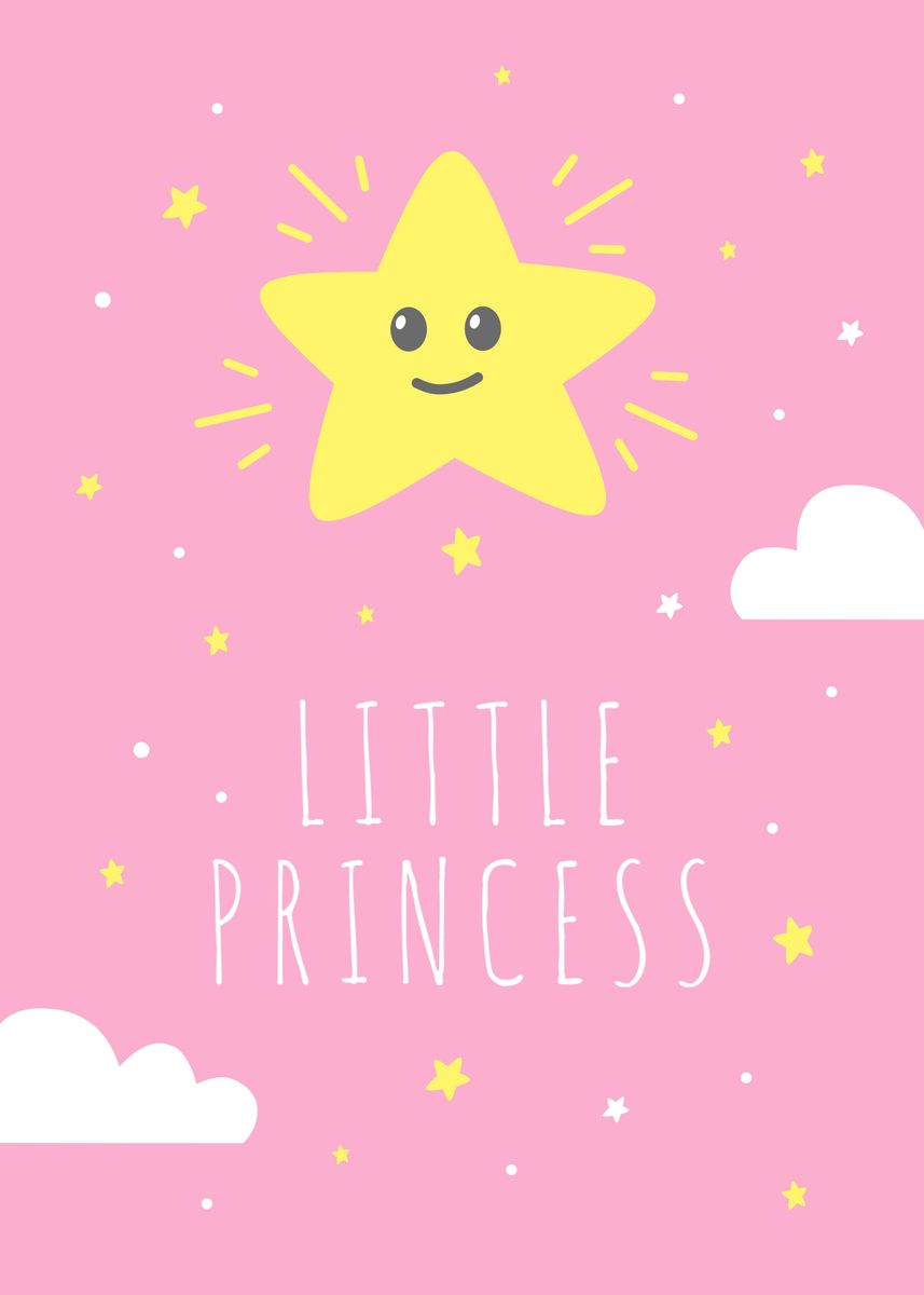 'Cute star little princess' Poster, picture, metal print, paint by ...