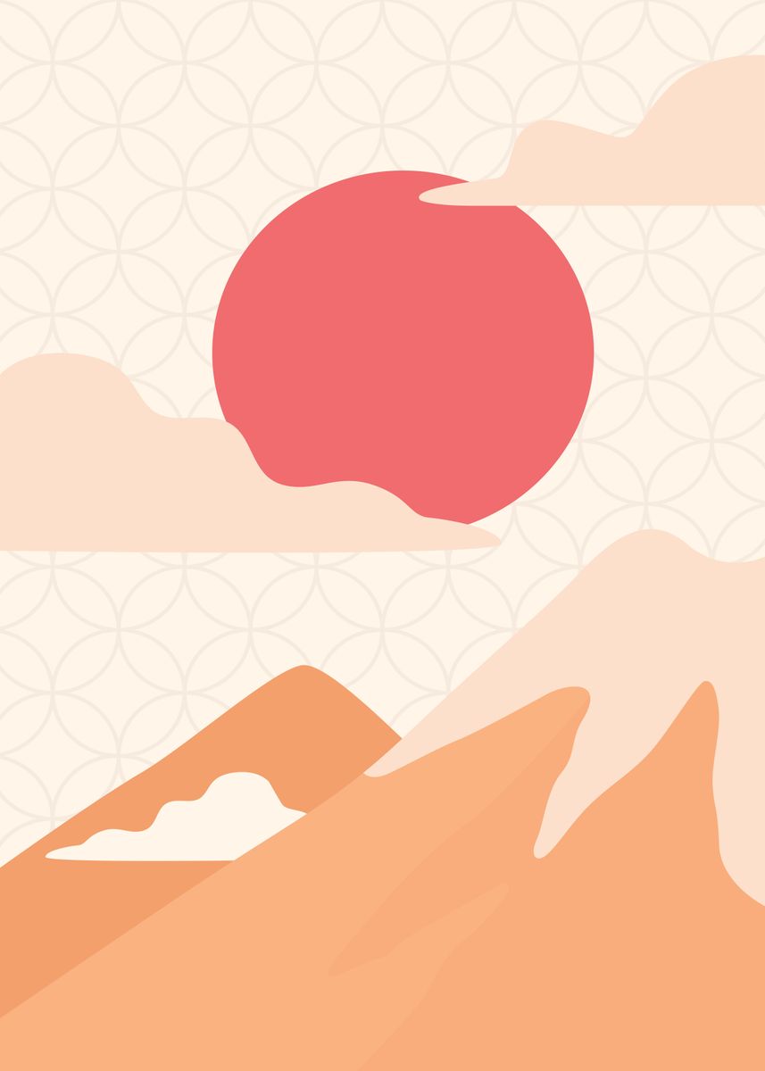 'Red Sun Setting ' Poster, picture, metal print, paint by Human Shadow ...