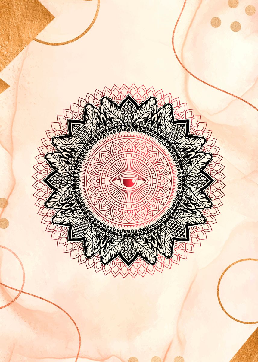 'Eye Mandala' Poster, picture, metal print, paint by AndrejZT | Displate