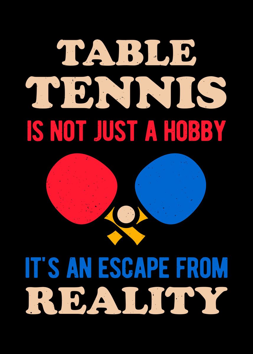 'Table Tennis Funny' Poster, picture, metal print, paint by Visualz ...