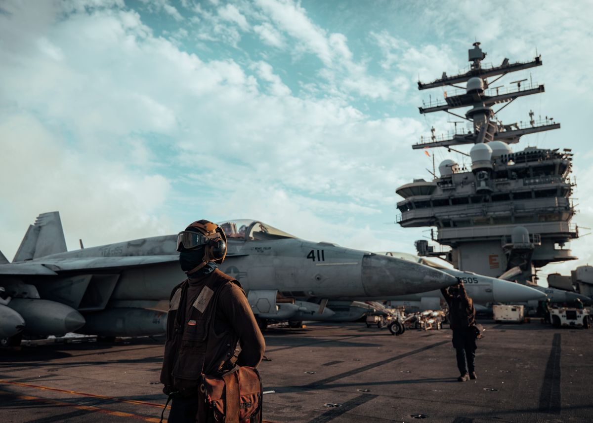 'US NAVY FLIGHT DECK' Poster by M Benjamin Valerio | Displate
