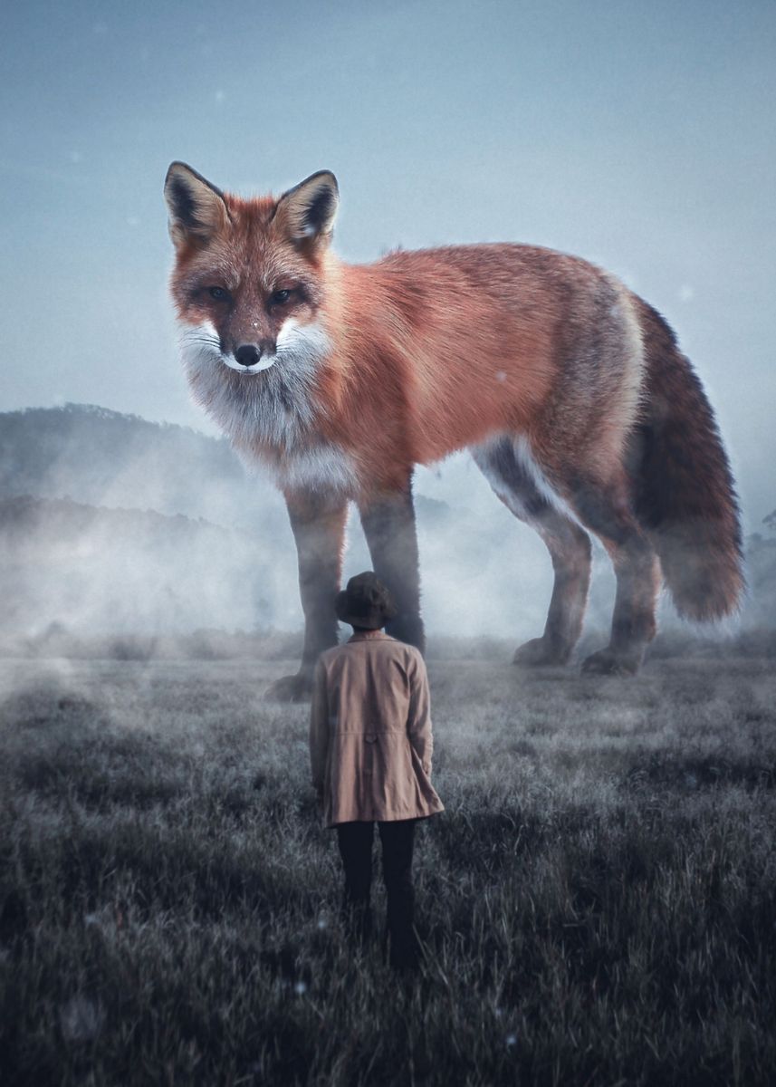'The fox and the man hat' Poster, picture, metal print, paint by Gen Z ...