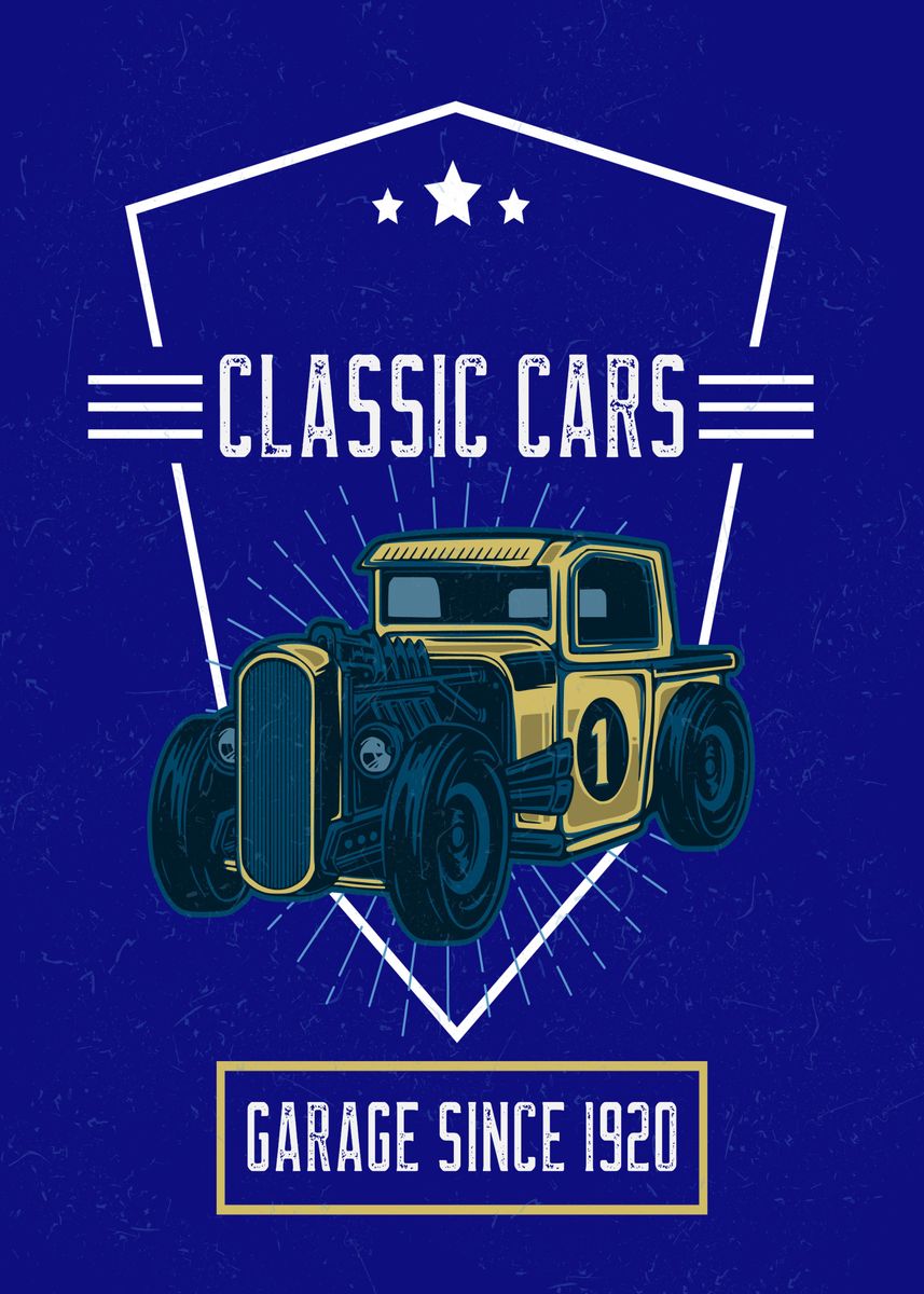 'Classic Hot Rod Car Garage' Poster, picture, metal print, paint by Tim ...