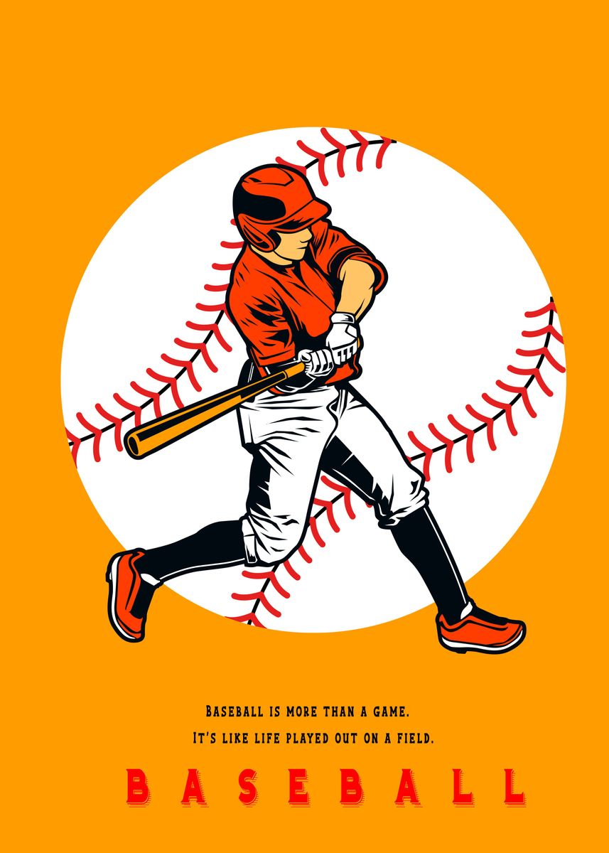 'Baseball ' Poster, picture, metal print, paint by Drusilla | Displate