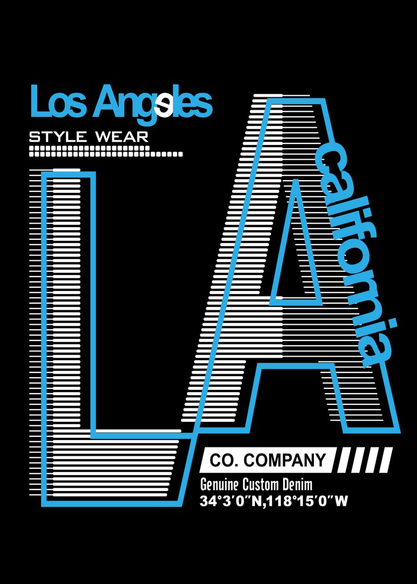 'La Los Angeles California' Poster, picture, metal print, paint by ZS C ...