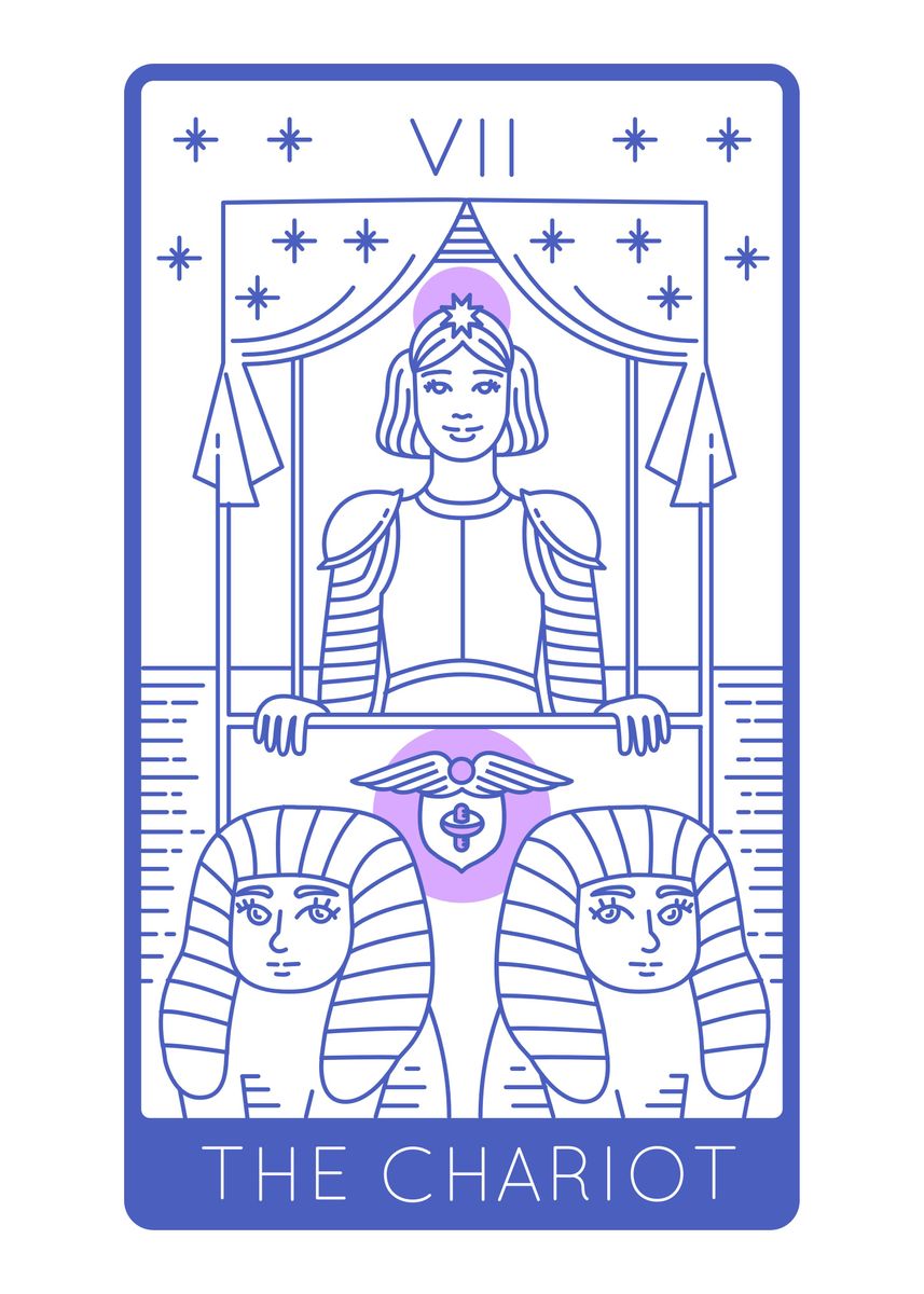 'Tarot Card The Chariot' Poster, picture, metal print, paint by Poster ...