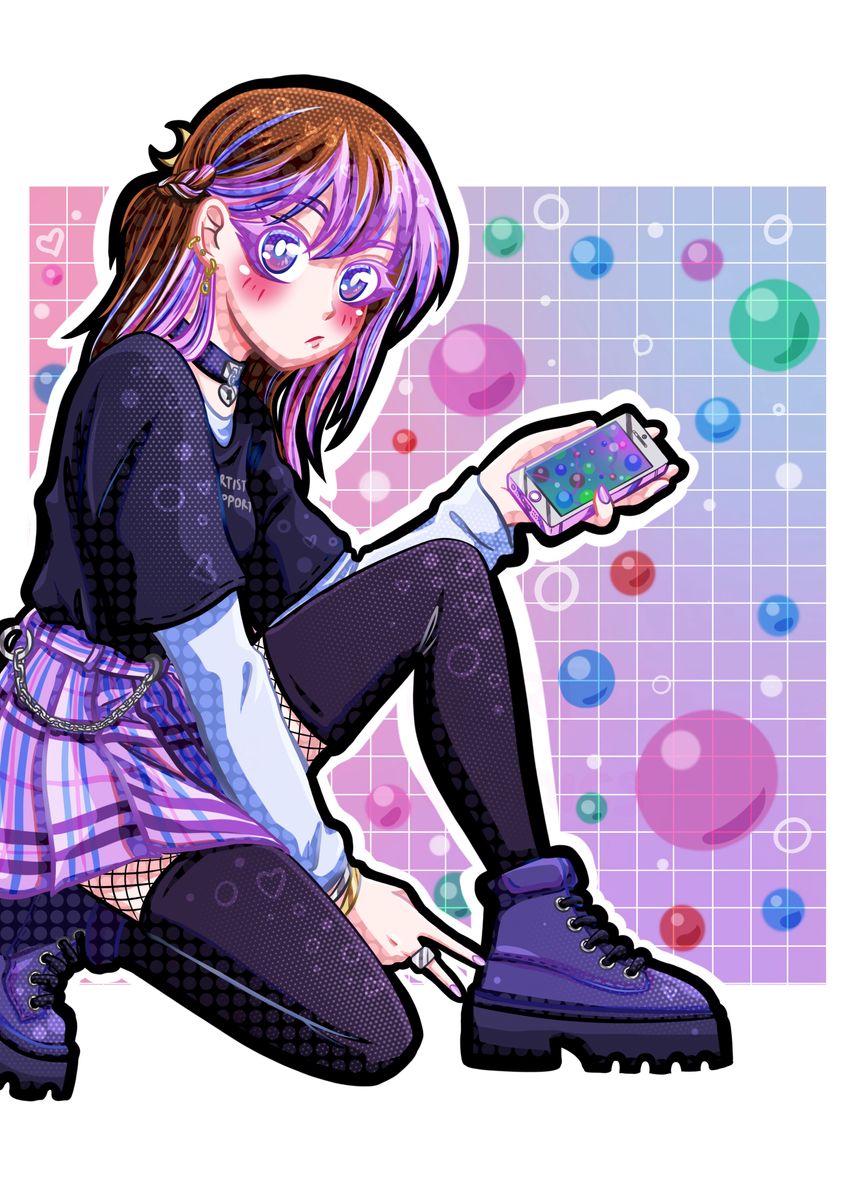 'Anime E Girl' Poster, picture, metal print, paint by Sarah Arts | Displate