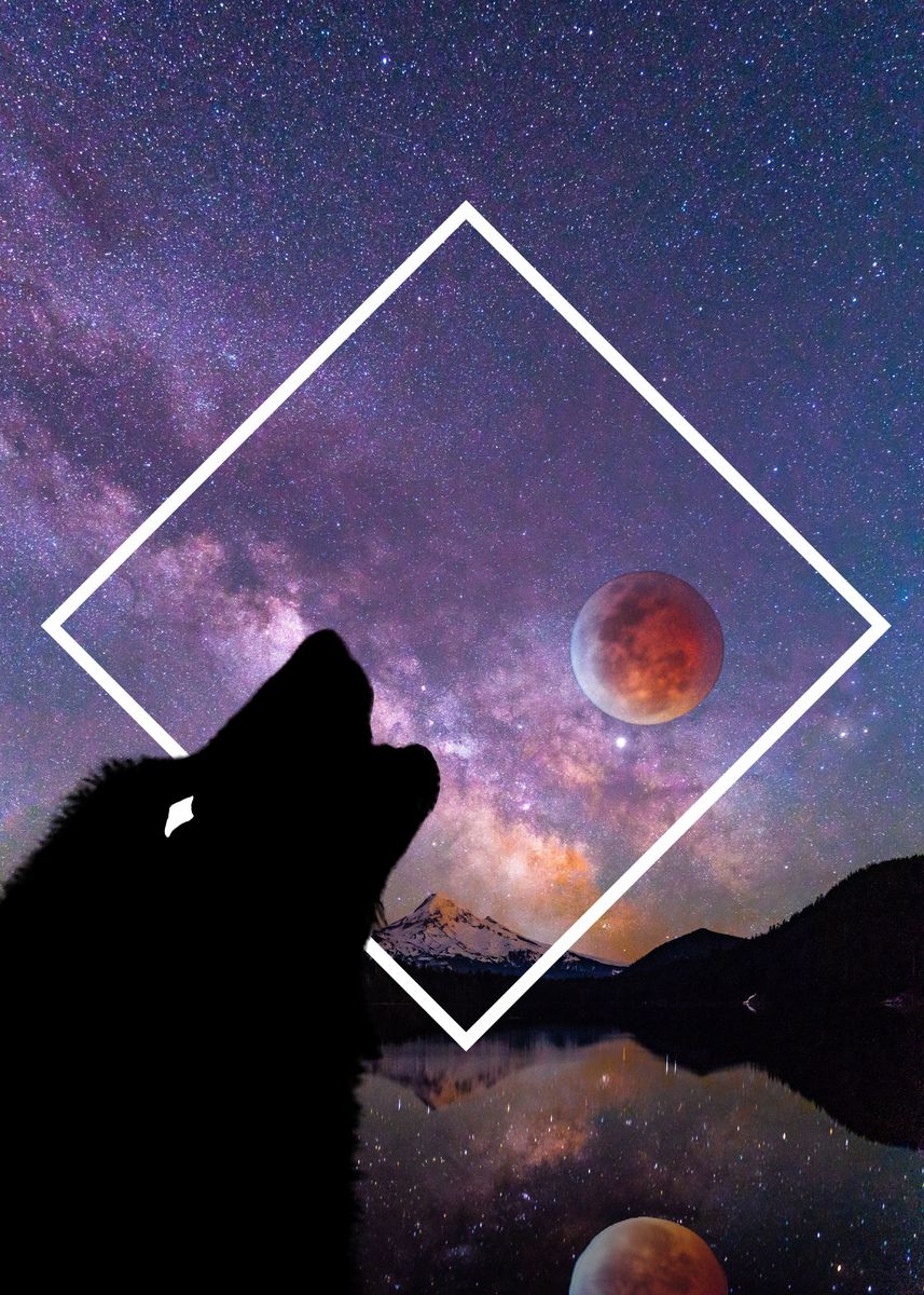 'Wolf Universe' Poster, picture, metal print, paint by Jacopo Socini ...