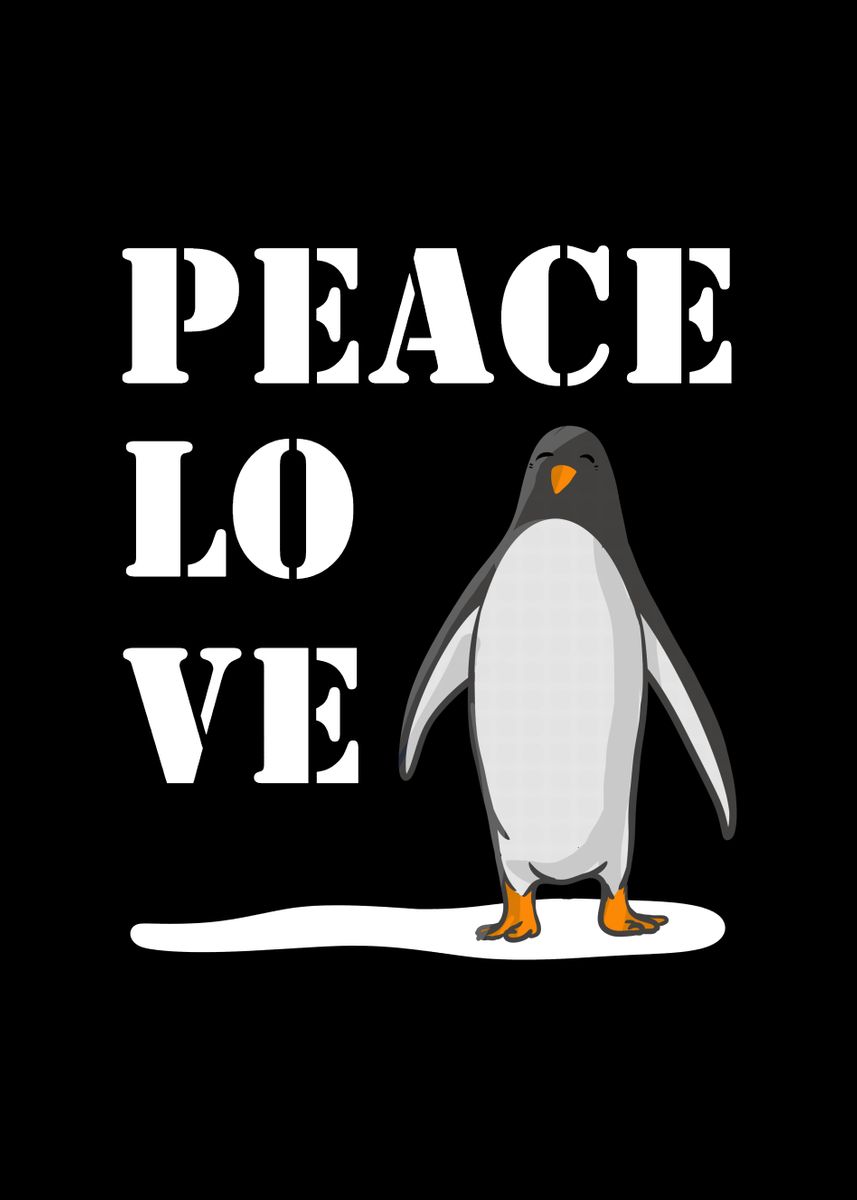 'Peace Love Penguins' Poster, picture, metal print, paint by Lukes ...