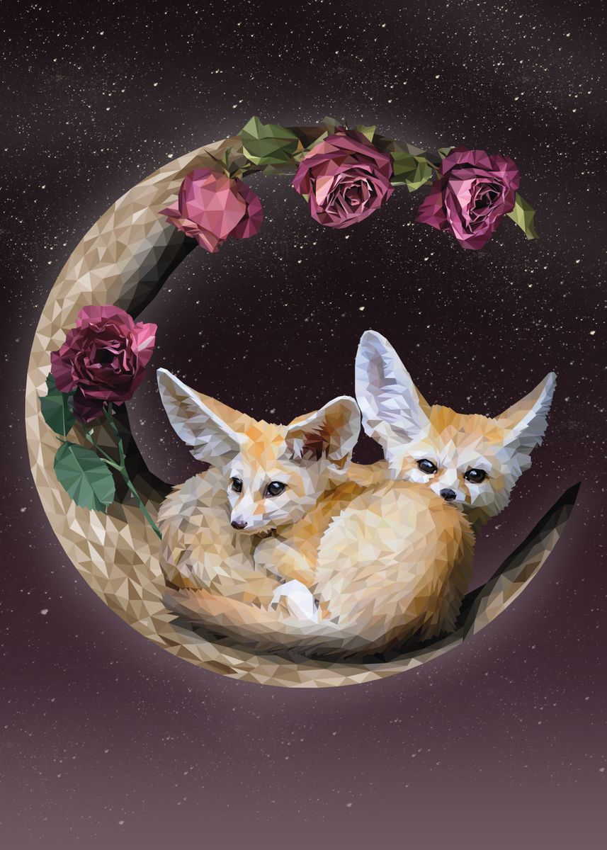 'Fennec fox' Poster, picture, metal print, paint by Verena Tapper ...