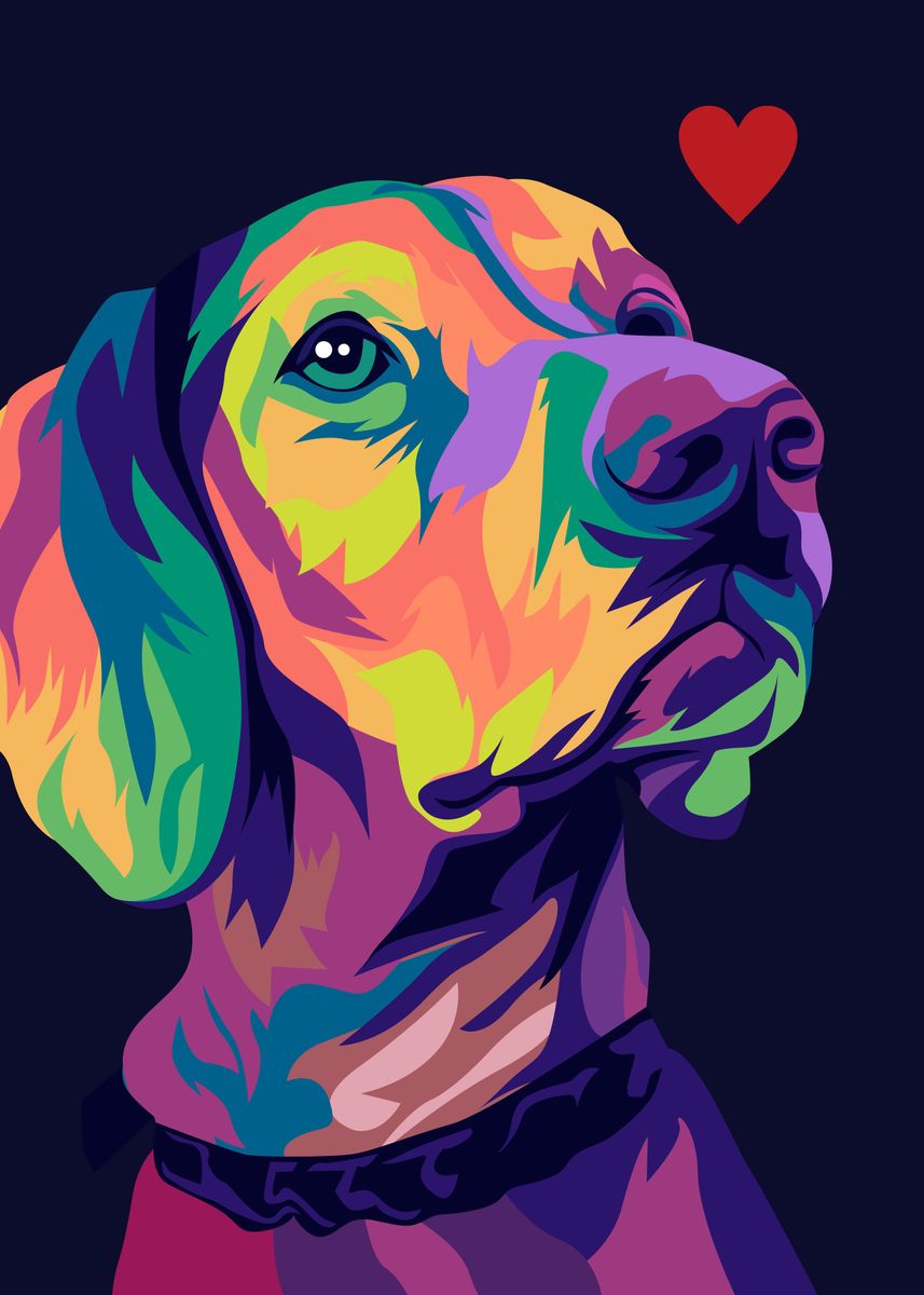 'love Labrador Retriever ' Poster, picture, metal print, paint by Ar ...