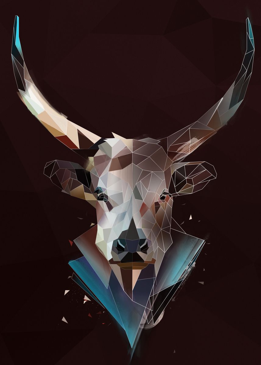 'Bull sketch' Poster, picture, metal print, paint by Tomasz Dąbek ...