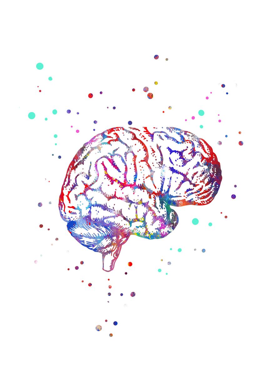 'Brain ' Poster, picture, metal print, paint by RosaliasArt | Displate